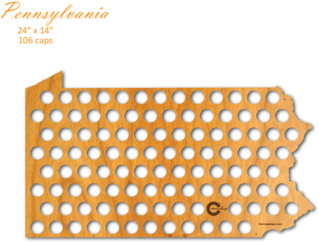 Download Delaware - Beer Cap Map Pennsylvania - Full Size PNG Image ...