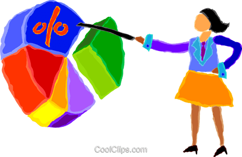 Download Woman Pointing At A Pie Chart Royalty Free Vector Clip - Lean ...