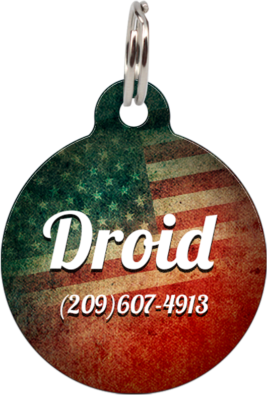 Download Vintage American Flag Patriotic Dog Id Tag For Pets - Dog ...