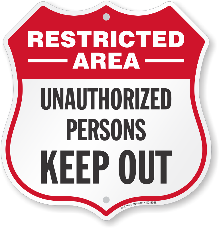 Download Restricted Area Shield Sign - (2 Pack) Restricted Area Sign ...