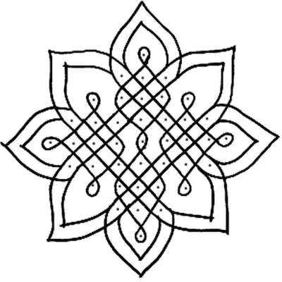 Download Black N White Rangoli Patterns - Full Size PNG Image - PNGkit