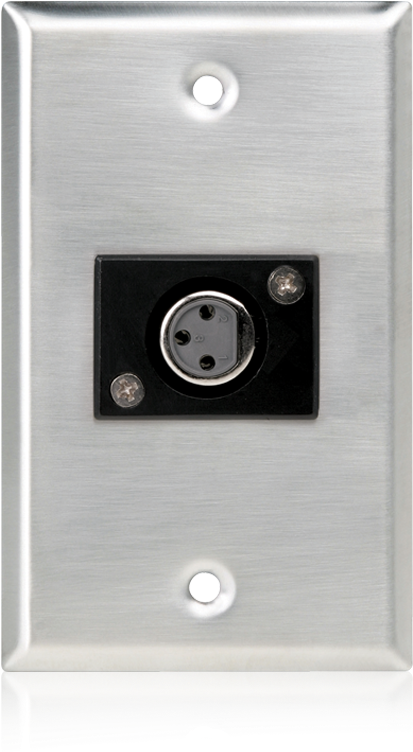 Download Single Gang Stainless Steel Plate With Female 3 Pin - Xlr ...