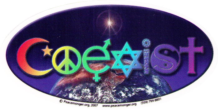 Download Coexist With Rainbow Lettering - Coexist Bumper Sticker - Full ...