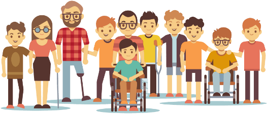 Download Disabled Friend Illustrations - People With Disability Cartoon ...