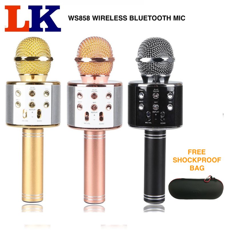 Download Wster Ws 858 Karaoke Mic Copy - Microphone Bluetooth - Full Size PNG Image - PNGkit