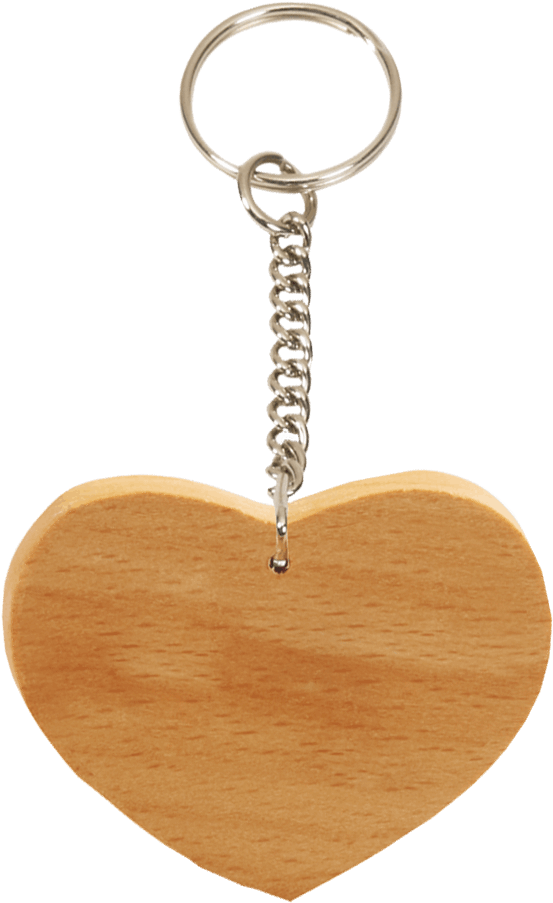 Download Wooden Heart Shape Key Ring - Keychain - Full Size PNG Image ...