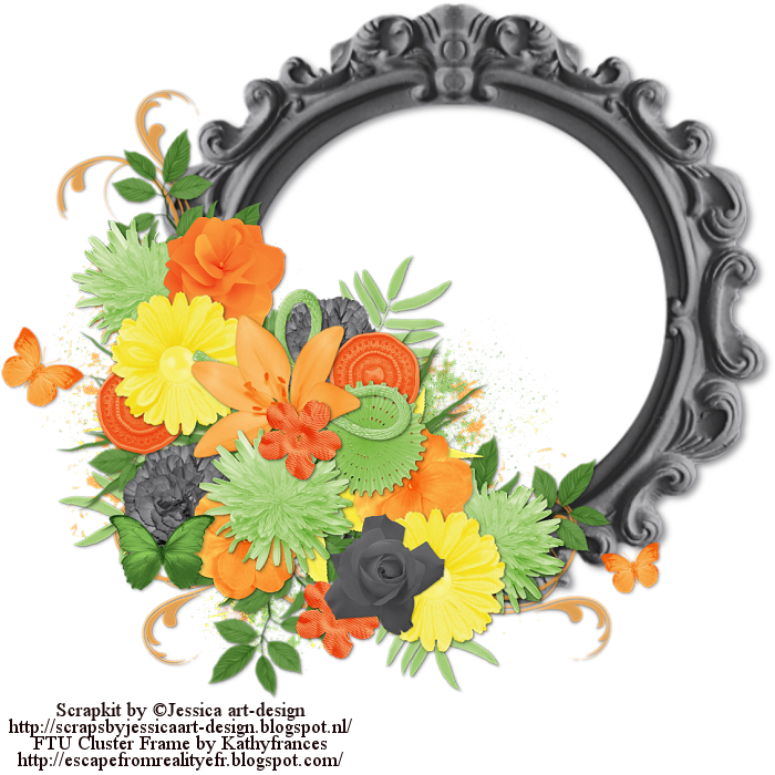 Download Ftu Cluster Frame Autumn Flowers - Floral Design - Full Size ...