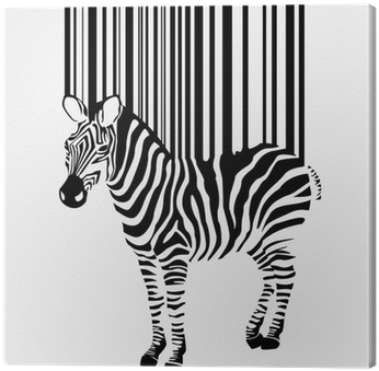 Download Abstract Vector Zebra Silhouette With Barcode Canvas - Animal ...