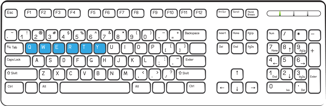 Download A Typical Keyboard With The Qwerty Keys Highlighted - Sony Vaio E Series Keyboard ...