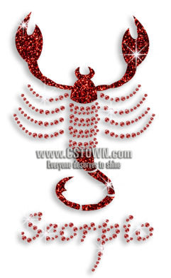 Download Bling Red Scorpio Symbol Iron-on Rhinestone Glitter - Zodiac ...