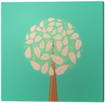 Download Abstract Tree With Round Leaf Crown Canvas Print • - Motif ...