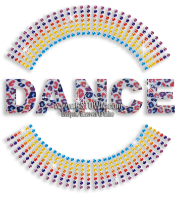 Download Colorful Dance Logo Iron-on Glitter Rhinestone Transfer - Logo ...