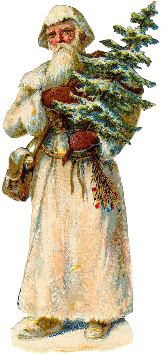 Download Vintage Victorian Christmas Die Cut Clip Art - Vintage Santa ...