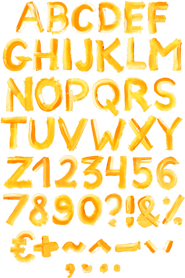 Download Brushpaint Yellow Font - Letter - Full Size PNG Image - PNGkit