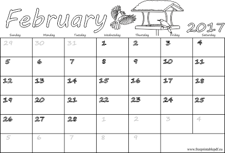 Download Printable Pdf Calendars For February 2017 Free Printable ...