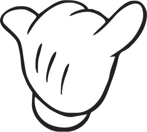 Download Mickey's Hand - Black And White Transparent - Full Size PNG ...