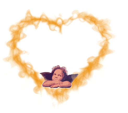 Download Vintage Heart With Angel - Picture Frame - Full Size PNG Image ...