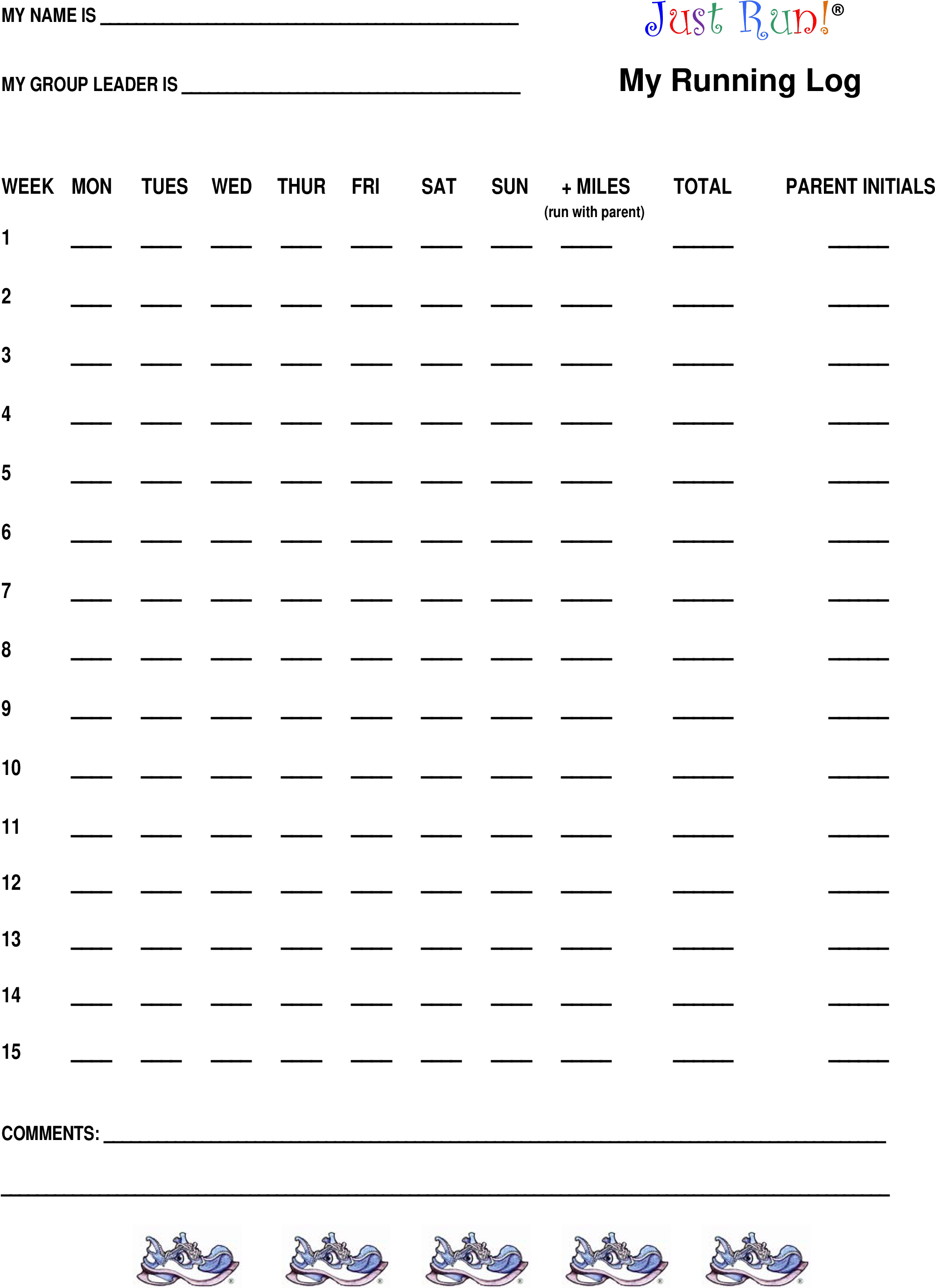 Download Blank Running Log Main Image - Template - Full Size PNG Image ...