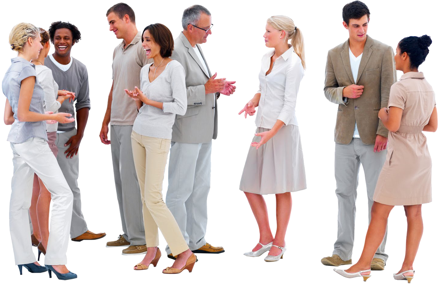 Download Transparent Cutout People Talking - Group Of People Talking ...