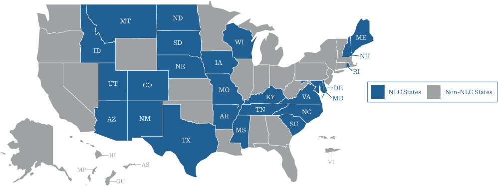 Download Transparent Map Of The United States That Highlights Nursing ...