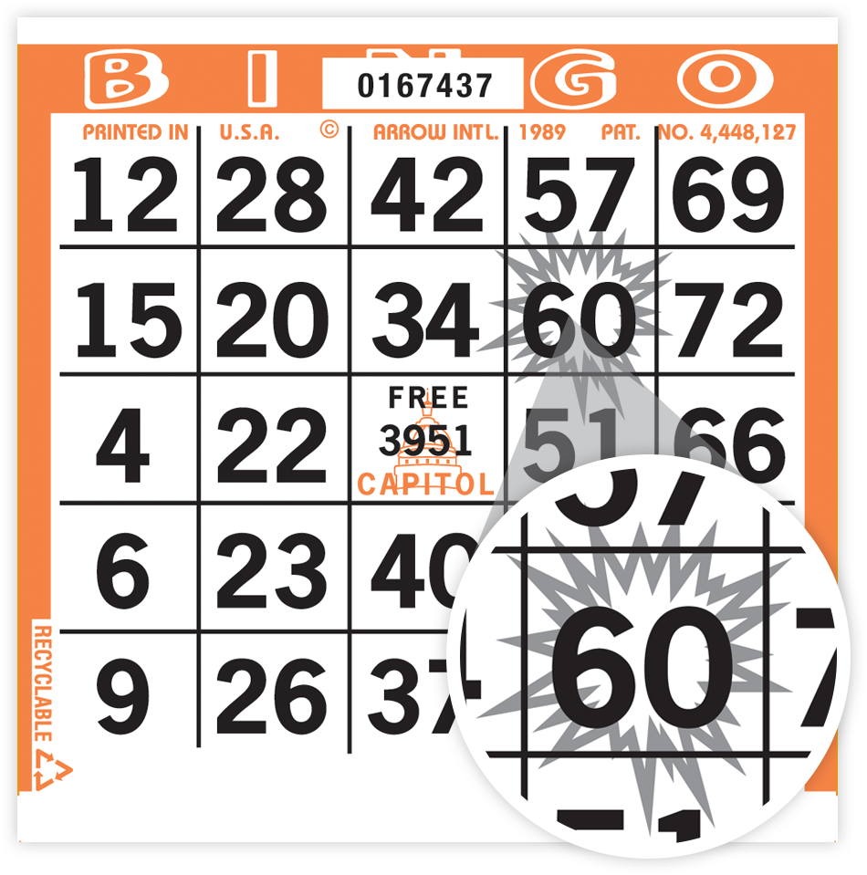 Download Each Bingo Face Has A Starburst Randomly Printed On - 1 On ...