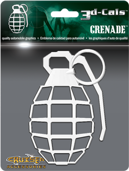 Download 3d-cals Grenade, Chrome - 3d-cal Grenade Vehicle Decal Chrome ...
