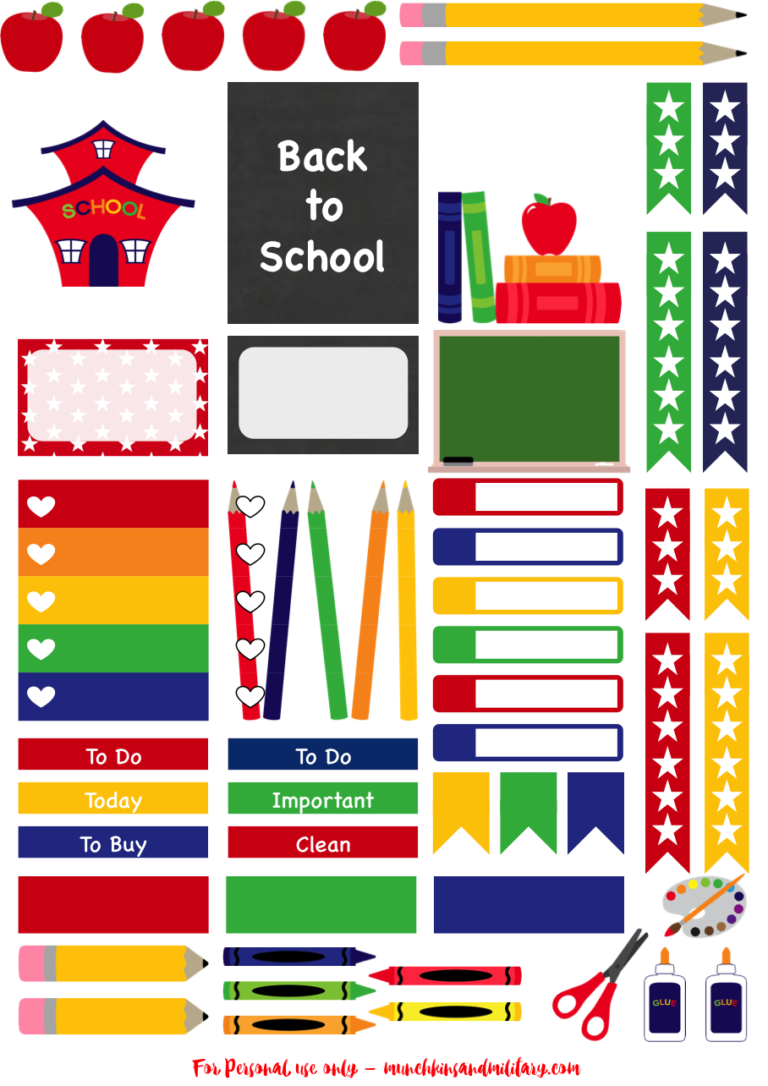 Download Back To School Printable Erin Condren Stickerspla - School ...