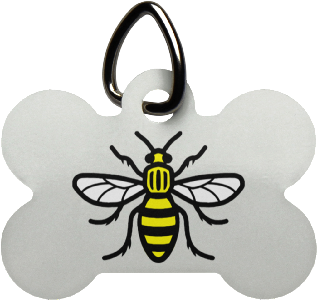 Download Manchester Bee Dog Bone Pet Tag - One Love Manchester Bee ...