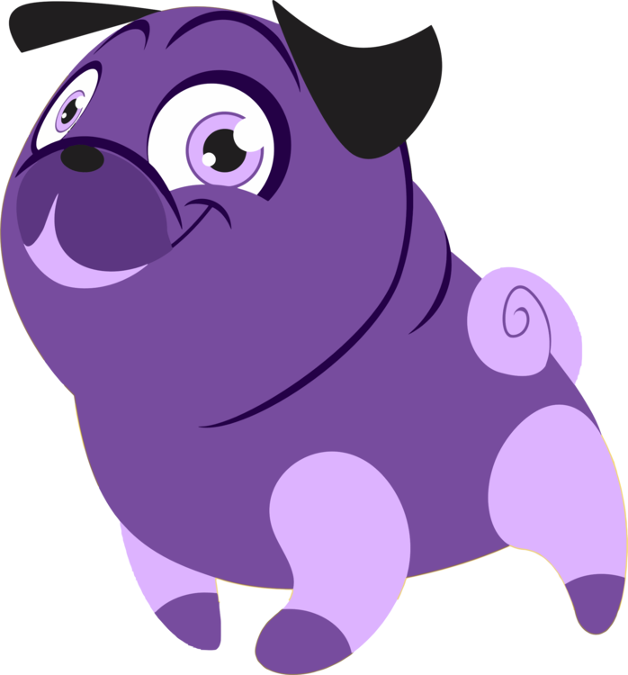 Download Pug Bulldog Pet Toy Dog Snout - Cartoon Purple Dog - Full Size ...