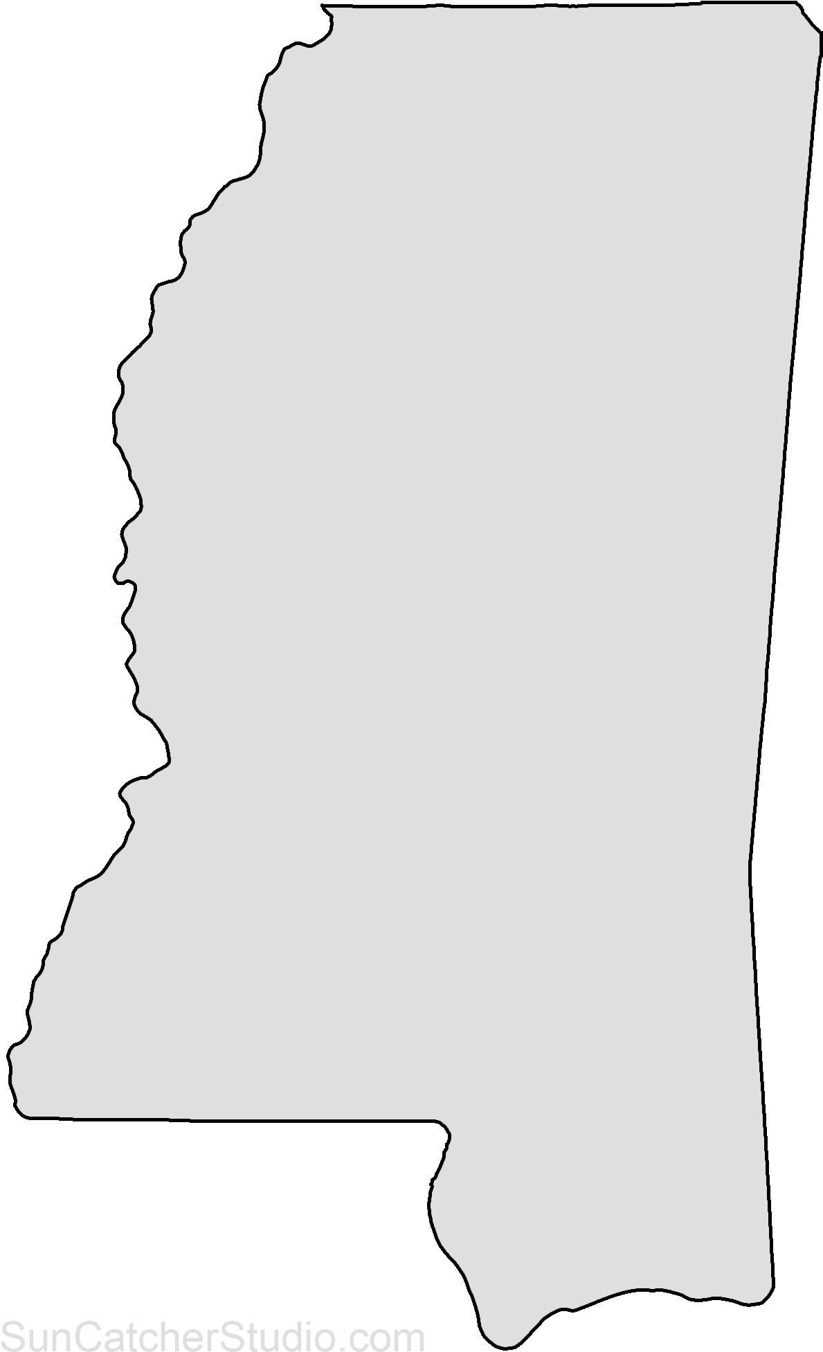 Mississippi State Map Outline
