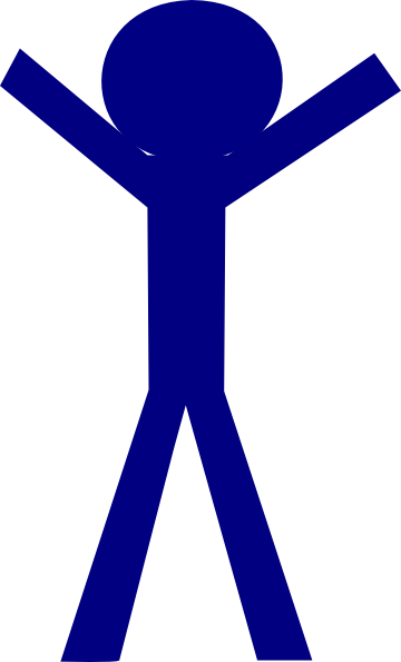 Download Transparent Person Standing With Hands Up Clipart - Blue Stick ...