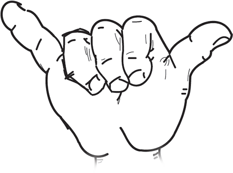 Download Drawing Shaka Sign The Finger Sign Language Clip Art - Shaka ...