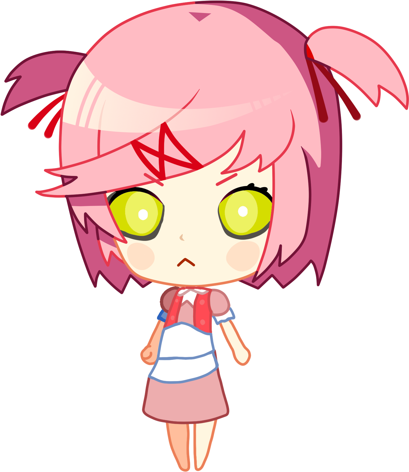 Download Transparent Edited Mediachibi Little Sister Natsuki - Doki Doki Natsuki Sticker - PNGkit