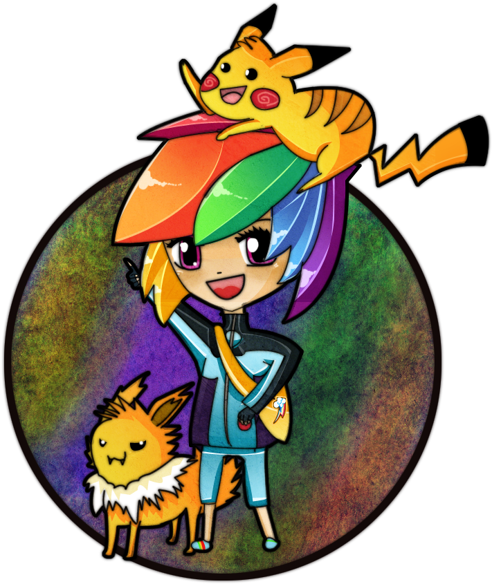 Download Blaans, Chibi, Humanized, Jolteon, Pikachu, Pokémon, - Rainbow ...