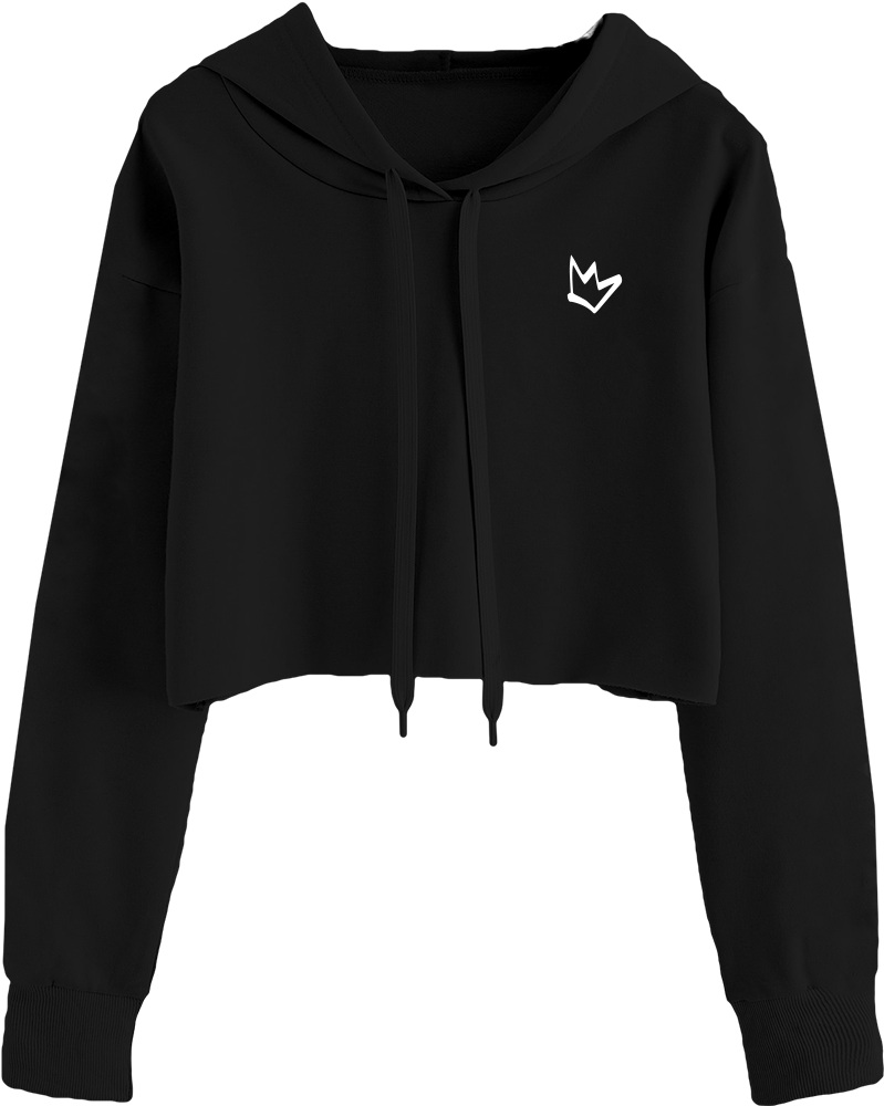 Download Crown Cropped Hoodie - Crop Top Sweater Black - Full Size PNG ...