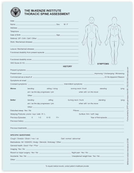 Download 714-2 Thoracic Spine Assessment Form - Physio Assessment Forms ...