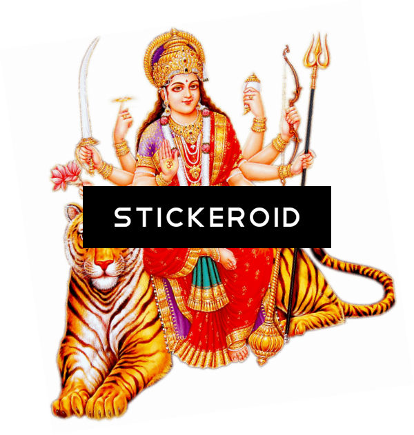 Download Goddess Durga Maa Tiger - Durga - Full Size PNG Image - PNGkit