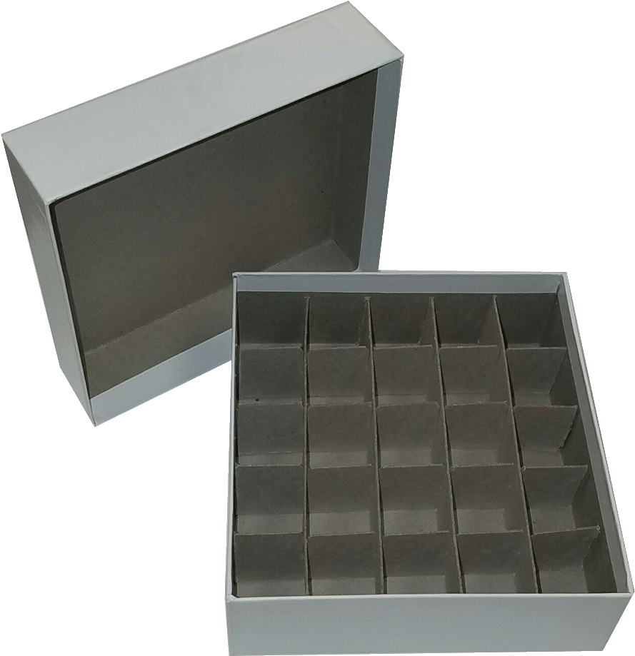 Download Standard White 2" Fiberboard Boxes With 25 Cell Dividers - Box ...