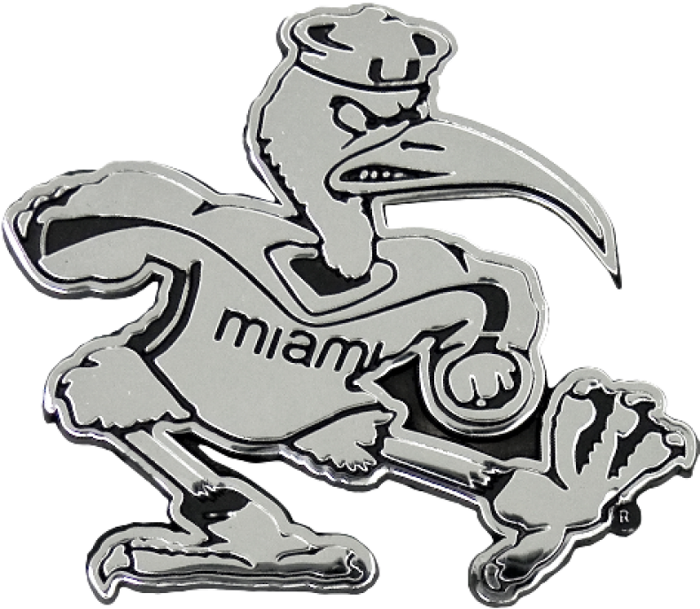 Download University Of Miami Hurricanes Chrome Metal Auto Emblem - Ncaa ...