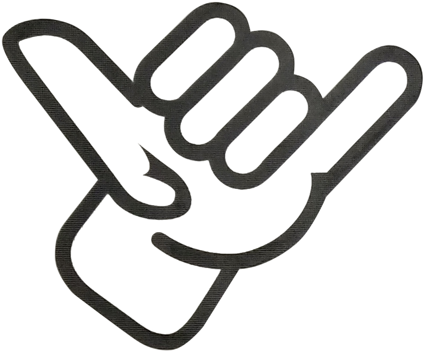 Download Shaka Hand Transfer Decal - Hang Loose Sign - Full Size PNG ...