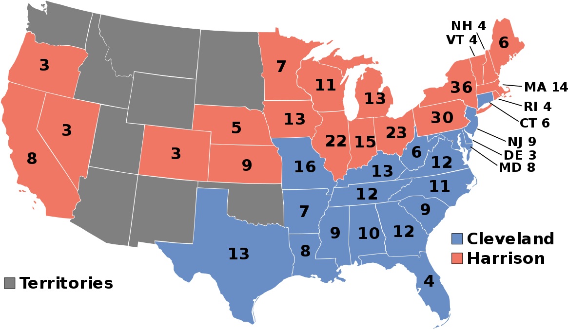 Download Electoral College Map 1888 - Full Size PNG Image - PNGkit