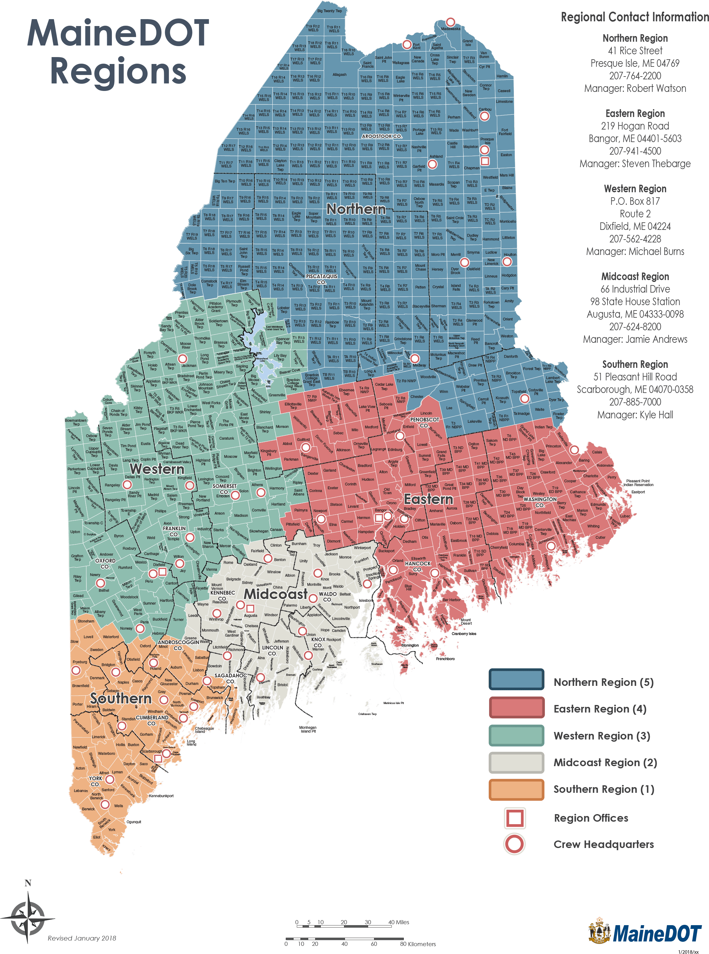 Download Maine Dot Regions Map - Full Size PNG Image - PNGkit