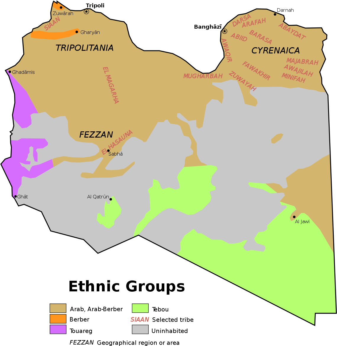 Download Language Map Of Libya - Full Size PNG Image - PNGkit