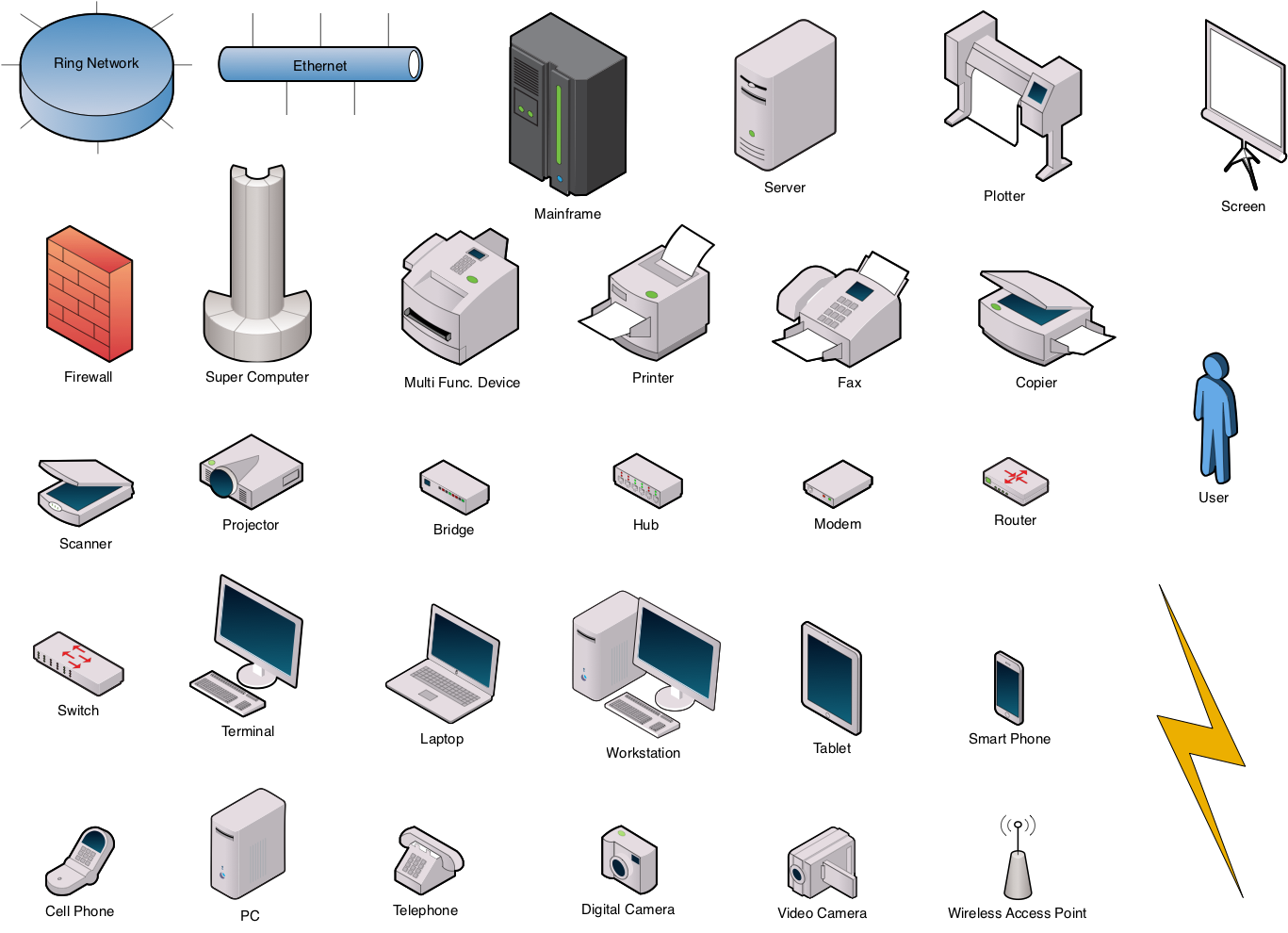 Download Computer Network Symbols - Elementos Que Conforman La Red ...