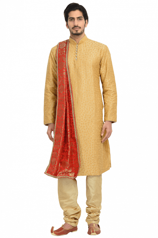 Download Brown Dori Embroidered Kurta Ethnic Men's Kurta For ...