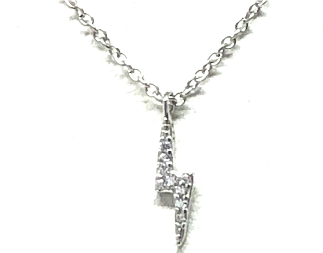Download Lightning Bolt Micro Pave Necklace - Pendant - Full Size PNG ...