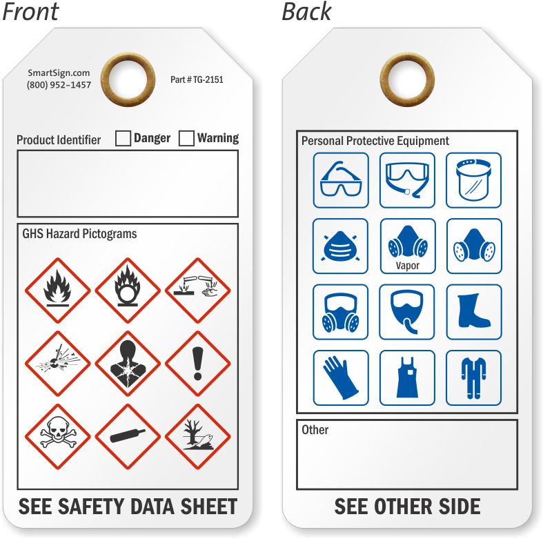 Download Danger Or Warning Ghs And Ppe Tag - Ghs Ppe Pictograms - Full ...
