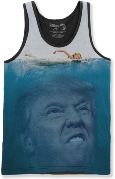 Download Jaws Trump Shark - Trump Riding Eagle Tank Top - Full Size PNG ...