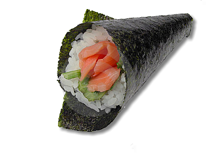 Download Raw Rolls Or Hand Roll - Salmon Sushi Hand Roll - Full Size ...
