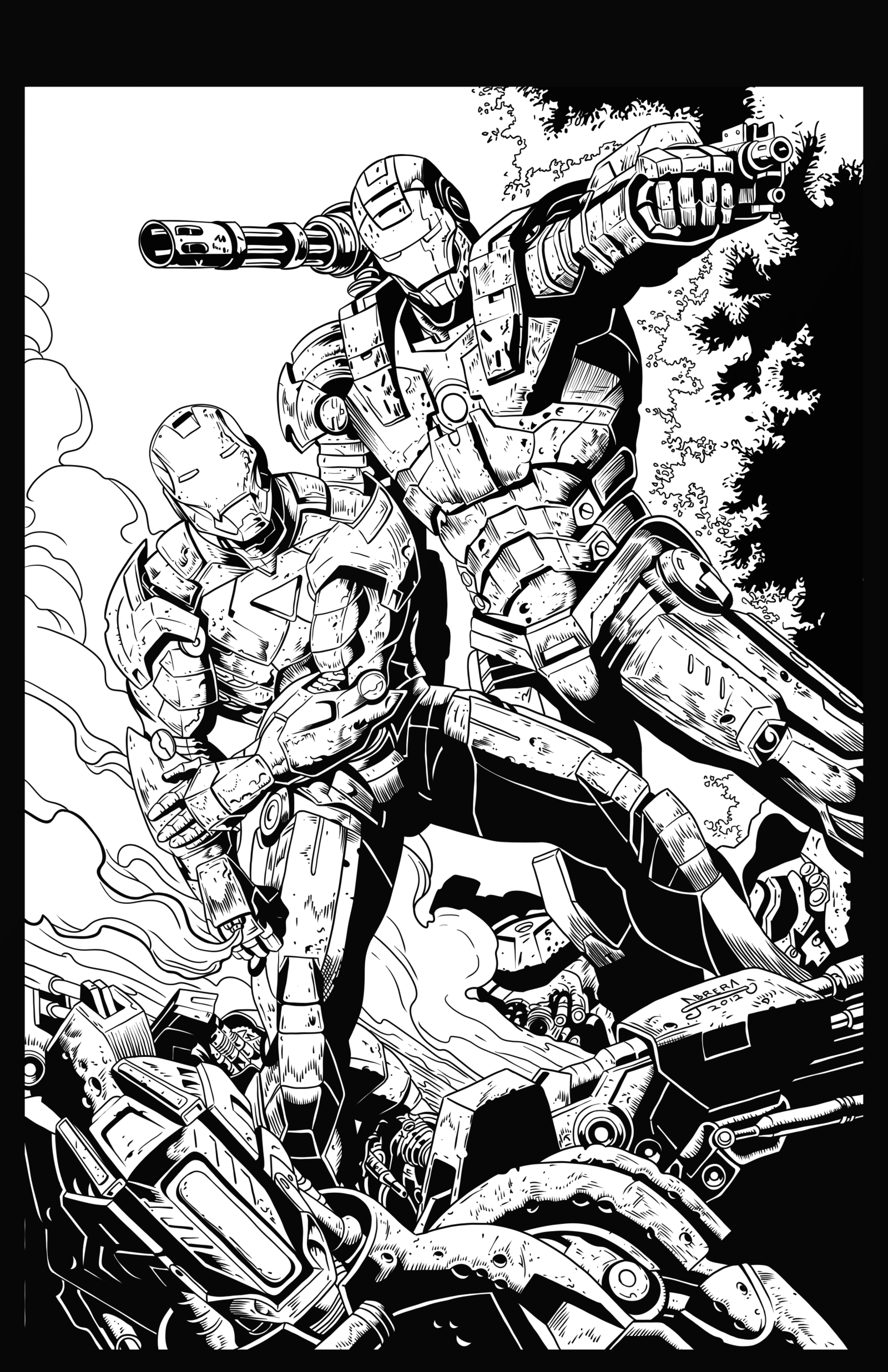 Download Ironman And Wm Ink - Iron Man Inked Cover - Full Size PNG ...